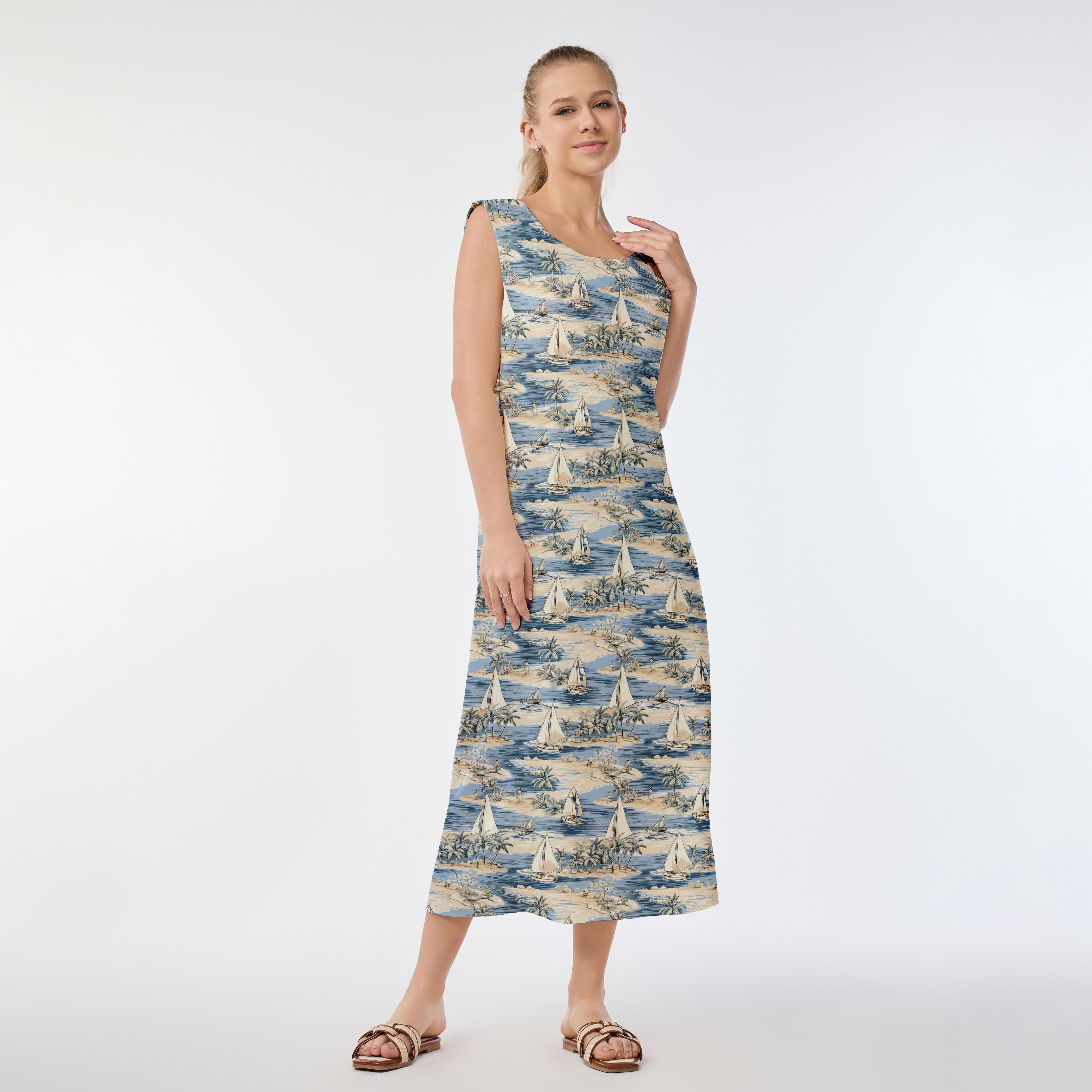 Hawaiian Ocean Sail Maxi Dress – KALVERO